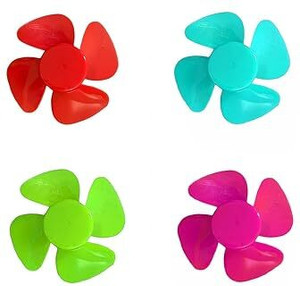 AVS COMPONENTS 4Pcs DC Toy Motor Plastic Fan Blades Propeller 4 Wing ...