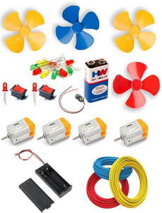Grahikum Dc Motor with Propeller / Fan / 9v Battery / Snap Connector ...