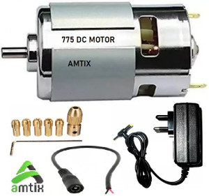 AMTIX 775 DC MOTOR WITH 1 AMP ADOPTER , CHUCK SET AND FM (Combo)amt775b ...