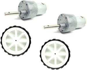 INVENTO 2pcs 12v 10Kg-cm 100RPM Side ShaftTorque Geared DC Motor with ...