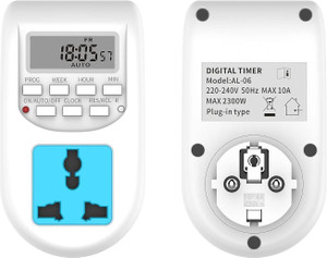 SSUCA 24x7 Energy Saving Socket Type Switch 230V, 3 Pin Plug Timer Auto ...