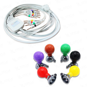 OTICA ECG 10 LEAD Non Screw Type Cable with Electrode Color Bulb ECG ...