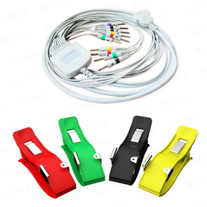 OTICA ECG 10 LEAD Non Screw Type Cable with Limb Clamp ECG EEG EKG ...