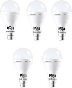 Gold Nation Rechargeable Emergency LED Bulb For Home, B22 12W (Pack 5 ...
