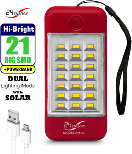 24 ENERGY Power Bank Cum 21 LED Rechargeable Solar 4 hrs Lantern ...