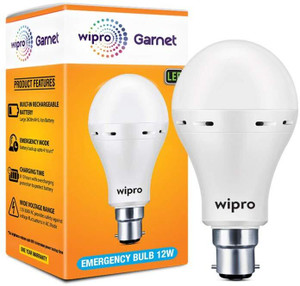 Wipro Garnet 12W Inverter LED, (Pack of 1) 4 hours Bulb Emergency Light ...