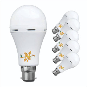 NEW INDIA LIGHTING Ac Dc Rechargeable Inverter LED-BULB LIGHT 12 Watt 6 ...