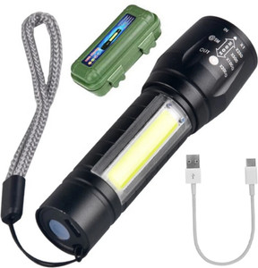 UNZAG Rechargeable Torch Super Biright Pocket Mini Zoom COB USB ...