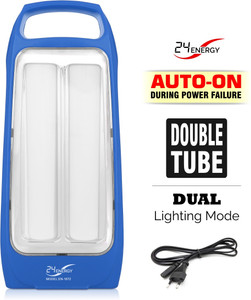 24 ENERGY Portable Hi-Bright Double Tube Rechargeable LED Lantern Home ...