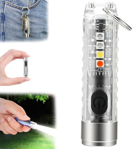 brainle Mini Pocket Torch Light KeyChain USB LED Flashlight Small EDC ...
