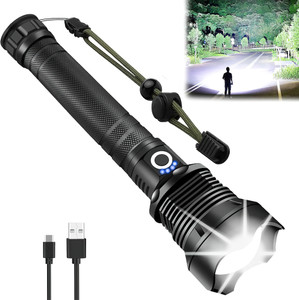 VUSTICA High Power Rechargeable Flashlight Kisan Torch LED Light Long ...