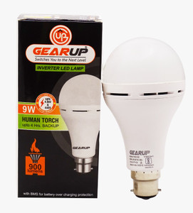 Gear-UP 9W Rechargeable Inverter LED AC/DC Bulb Emergency Light Self ...