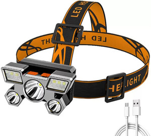 Care 4 Headlight 5 Light Source Ultra Bright Rechargeable Headlamp 5 ...