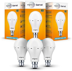 Wipro Garnet 12W Inverter LED, (Pack of 3) 4 hrs Bulb Emergency Light ...