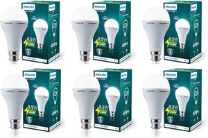 PHILIPS 8.5W Rechargeable Emergency Inverter LED Bulb (Pack of 6) with ...