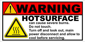 Ordershock Warning Hot Surface Sign Board Multicolor Sunboard 8x4 Inch ...