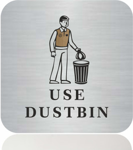 ZOUPLE SINAGES Premium "USE DUSTBIN" Signage(Dual Tone) Emergency Sign ...