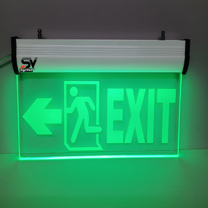 Signved LED Exit Sign Left Side Arrow, Free Hanging Chain Emergency ...