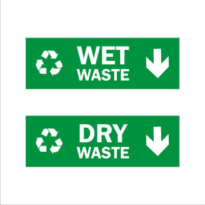 Mindcraftz Dry Wet Waste Acrylic Signboard Green color 15x5 inches ...