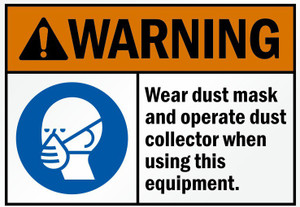 RLDigitalUnits WARNING WEAR DUST MASK AND DUST COLLECTOR SIGN BOARD ...