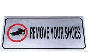 KRAFTMASTERS Remove Your Shoes' Self Adhesive Stainless Steel Signage ...