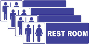 VAAIMAI Restroom Sticker, Vinyl UV Printed, 12X4 IN, Safety Signage ...