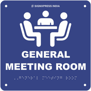 Signxpress General Meeting Room, Acrylic Braille signage board self ...