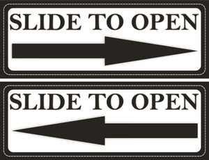 GOODPRINTZONE Slide To Open Arrow Door Sticker For VIP Black Color Size ...