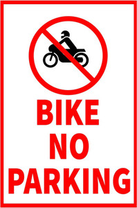 VAAIMAI Bike No Parking Sticker, 8X12 INCH, White, Glossy Finish, Self ...