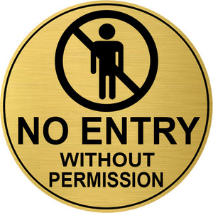 Klowage MEETING ROOM Without Permission Self-Adhesive GoldenBlack ...