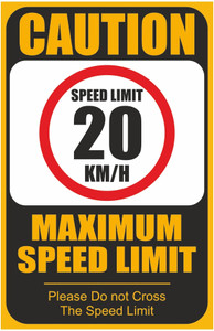 surmul Caution Maximum Speed Limit 20 km/h Sign Board For House Road ...