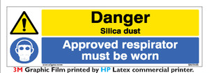 SUNSIGNS Danger Sillica Dust, Approved Respirator Must Be Worn Signages ...