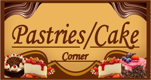 surmul Pastries & Cake Corner For Cafes, Hotels, Bakery Sign Board 8x4 ...