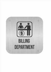 Morpankh BILLING DEPARTMENT Steel brushed sign board Emergency Sign ...