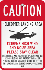 RLDigitalUnits CAUTION HELICOPTER LANDING AREA SIGN BOARD Emergency ...