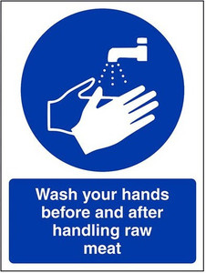 RLDigitalUnits Wash your hands before and after handling raw meat sign ...