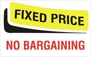 signEver Fixed Price No Bargaining Sign Board For Factory Lodges Banks ...