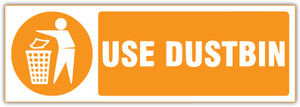 VVWV USE DUSTBIN SIGN STICKER FOR HOSPITAL, BANK,RESTAURENT Emergency ...