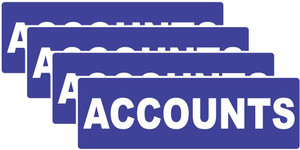 VAAIMAI Accounts Sticker, Vinyl UV Printed, 12X4 IN, Safety Signage ...