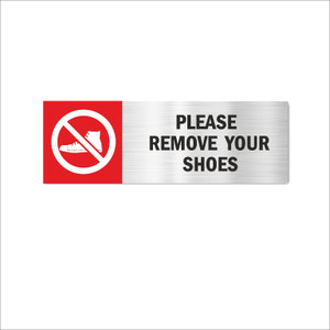 Mindcraftz Please Remove Your Shoes Acrylic Signboard Silver Color ...