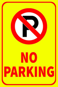 VAAIMAI No Parking Sticker, 20X30 CM, Yellow, Eco Print PVC, Heat ...