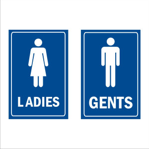 Mindcraftz Ladies and Gents Acrylic Sign Board Combo Blue Color English ...