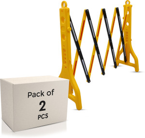 Robustt Yellow & Black Expandable Barricade|Safety Fence for Traffic ...