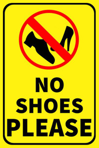 VAAIMAI No Shoes Please Sticker, 20X30 CM, Yellow, Eco Friendly, UV ...