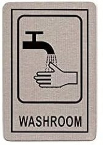 CROCKNDINE Stainless Steel Self Adhesive WASHROOM Signage Board ...