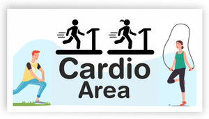 voorkoms Cardio Area Sign Board For Gym, Gym Section, Ground Sign Board ...
