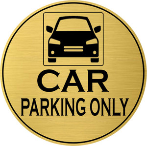 Klowage CAR PARKING ONLY Gold & Black Acrylic Engraving Emergency Sign ...