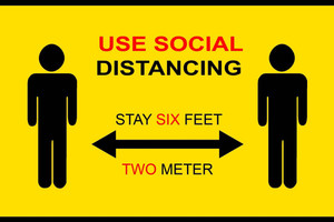 VAAIMAI Use Social Distance Sign Sticker, Stay 6 Feet 2 Meter Sign ...