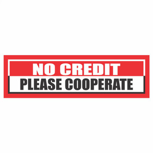voorkoms No Credit Plece CooperatSign Board For Shops Board 8x2 Inches ...
