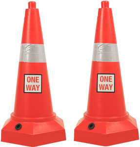 Ladwa SAND FILLED Ballast Road Traffic Safety Cone with One Way Sign ...